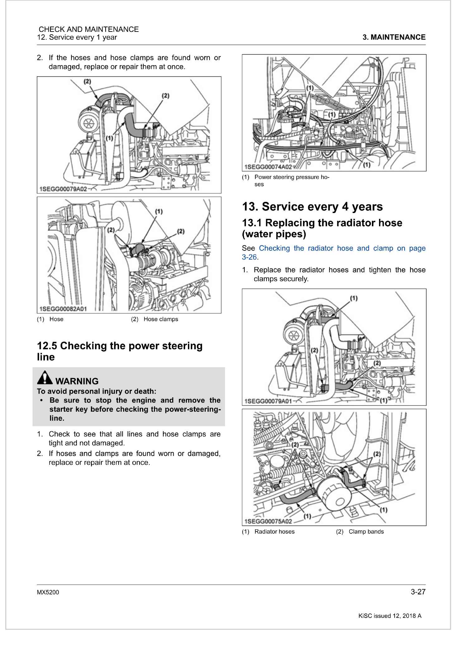 Kubota Tractor MX5200 Workshop Manual