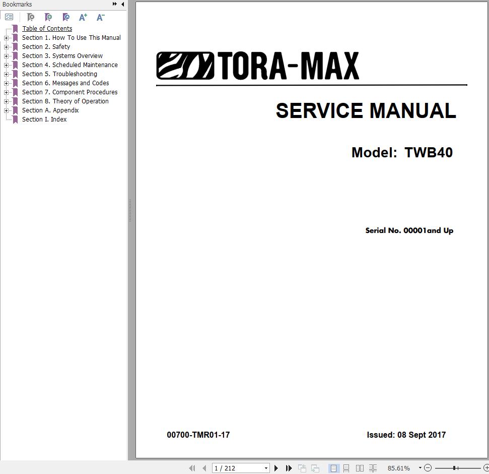 Tora-Max Forklift TWB40 Service Manual