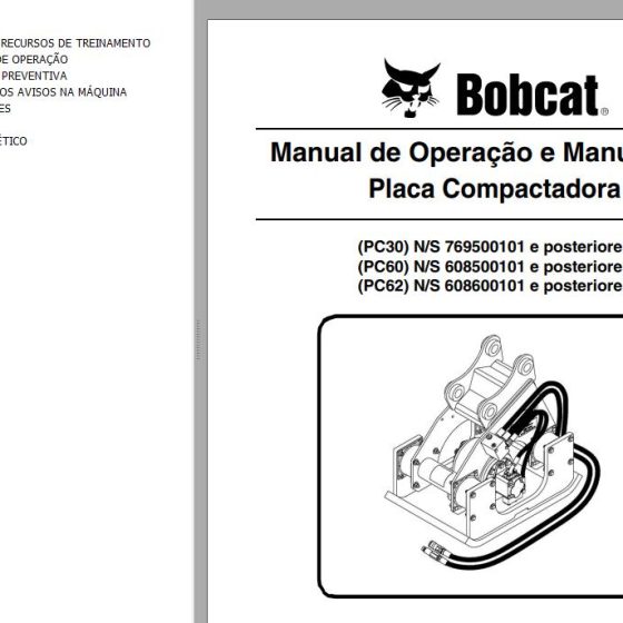 Bobcat Compactor Plate PCF34 PCF64 Operation & Maintenance Manual ...