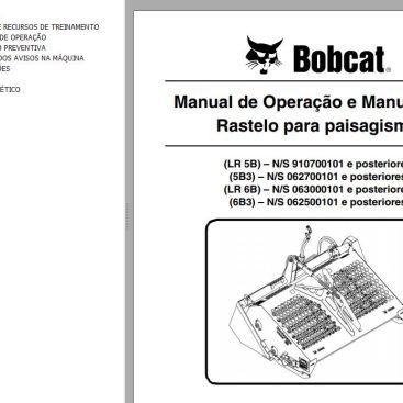 Bobcat Rake Landscape LR5B 5B3 LR6B 6B3 Operation & Maintenance Manual ...