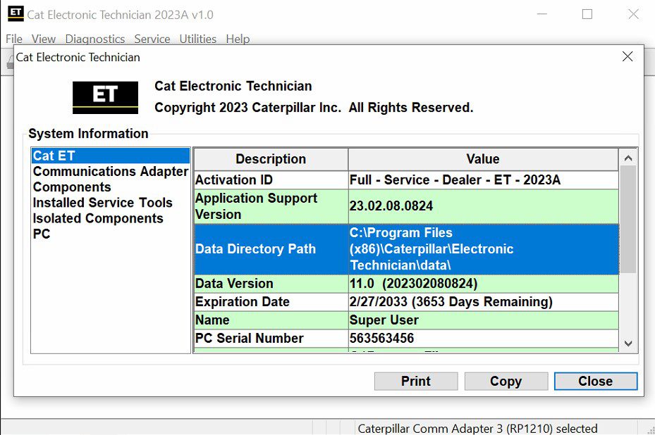 CAT Diagnostic Program ET 2023A Install By Remote For One PC How To Install Guide Instruction