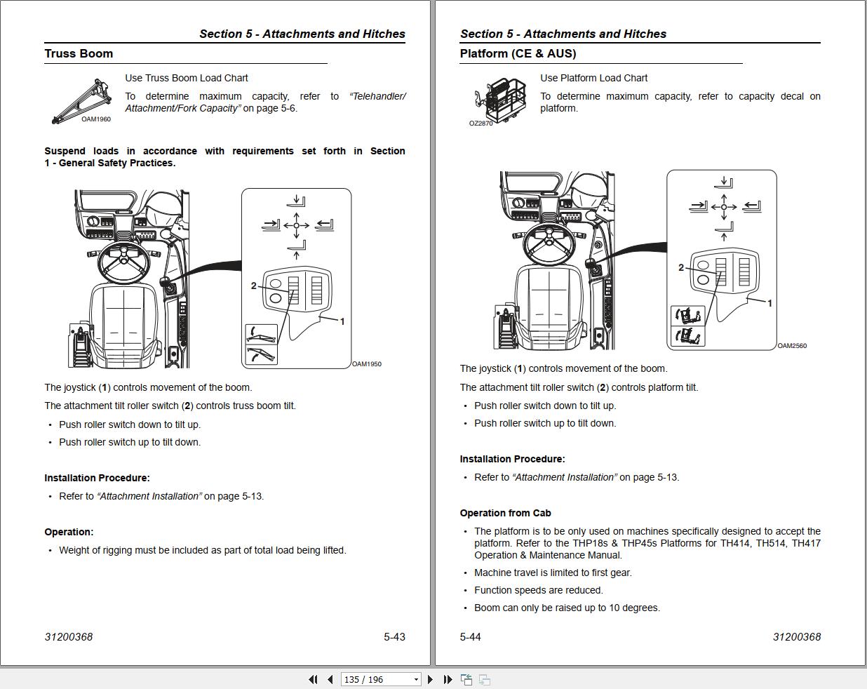 CAT Telehandler TH336 Operation And Maintenance Manual