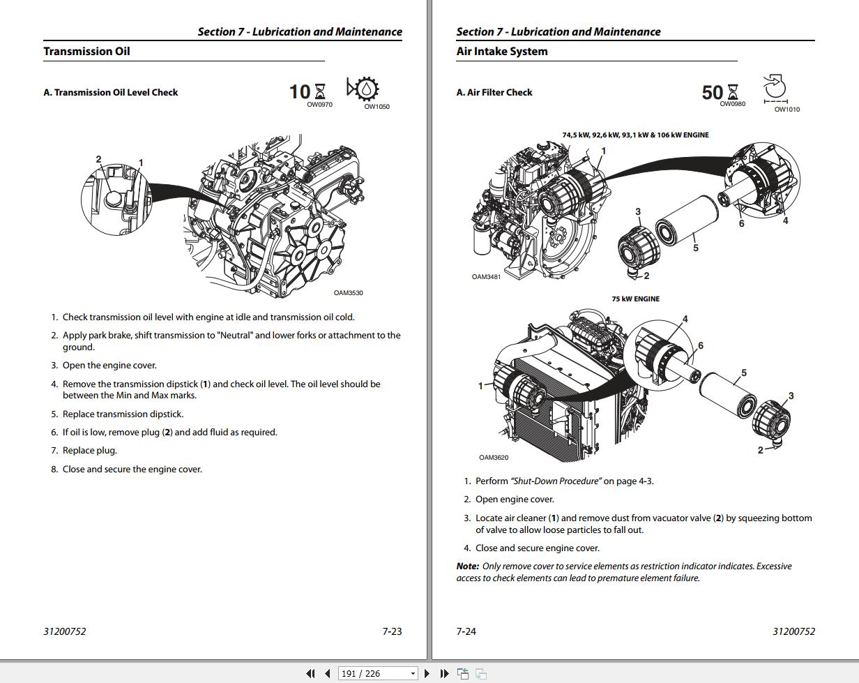 CAT Telehandler TH406C Operation And Maintenance Manual