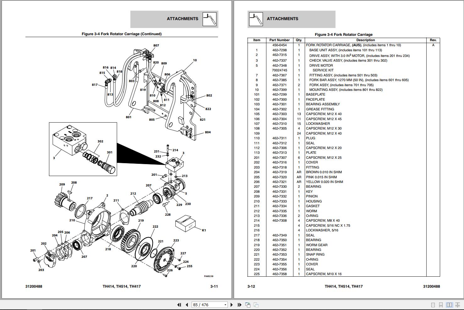 CAT Telehandler TH414 Flash Files, Parts Manual, Service Manual ...