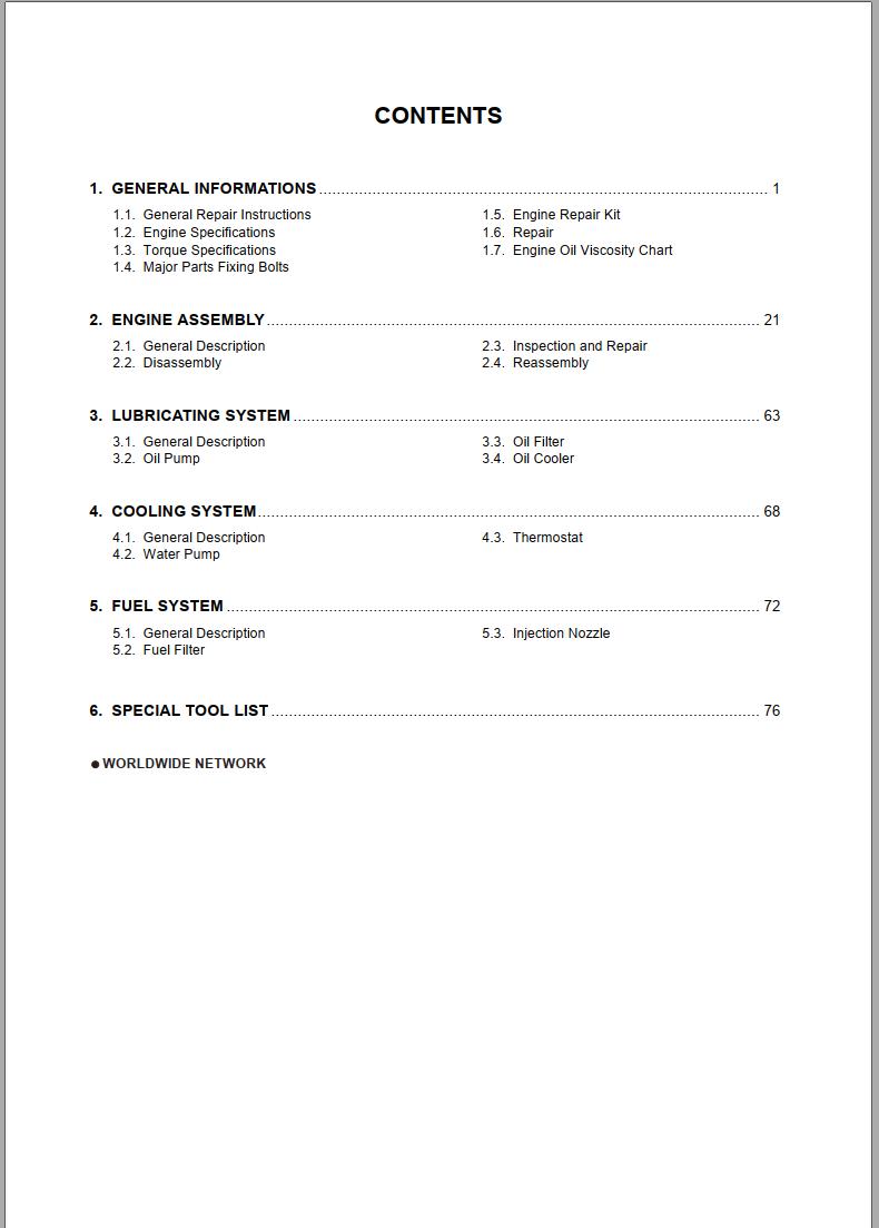 Daewoo Diesel Engine DB33 Service Manual SB2013E01
