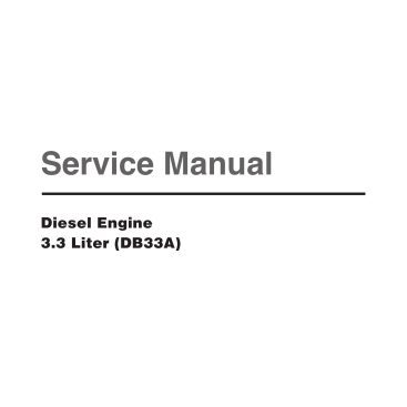 Daewoo Diesel Engine DB33 Service Manual SB2013E01