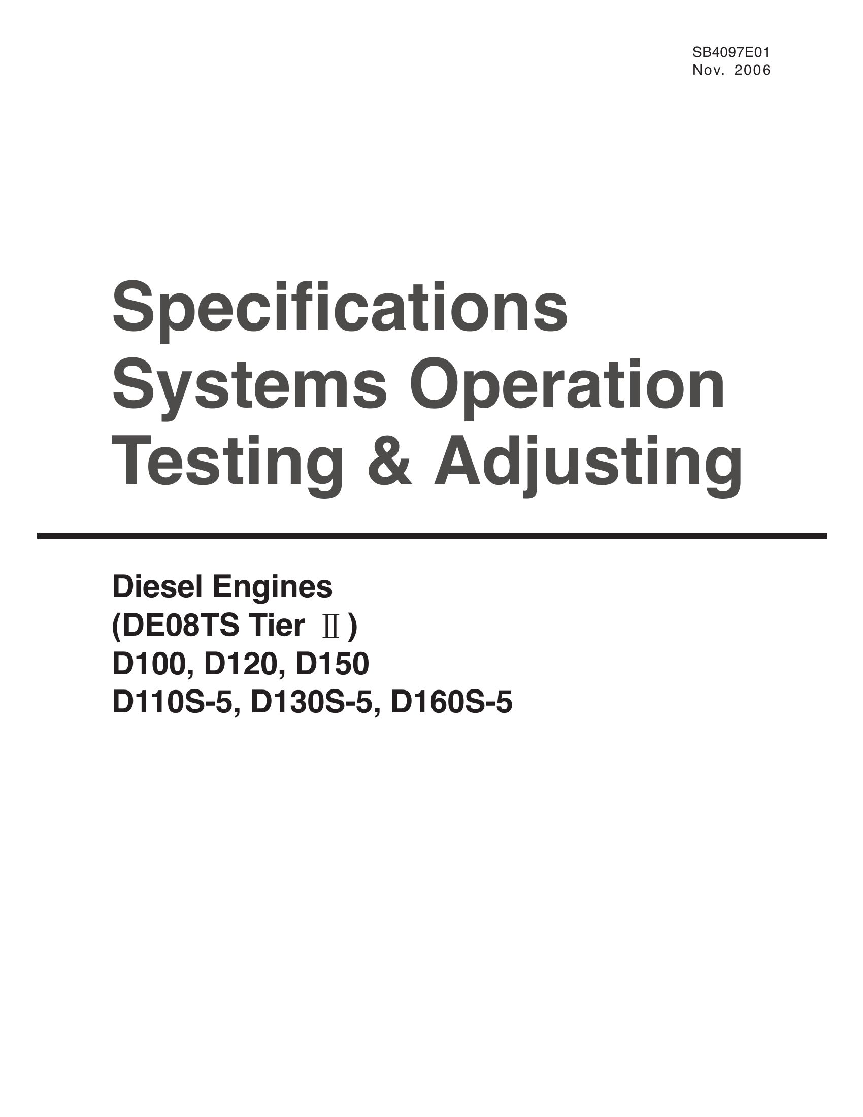 Daewoo Diesel Engine DE08TS Testing Adjusting SB4097E01