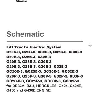 Daewoo Forklift D20S-5 to D33S-5, D35C-5 Electric Schematic SB4258E02