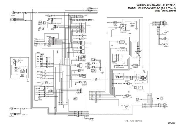 Daewoo Forklift D20S-3 to GC32P-3 Electric Schematic SB4195E00