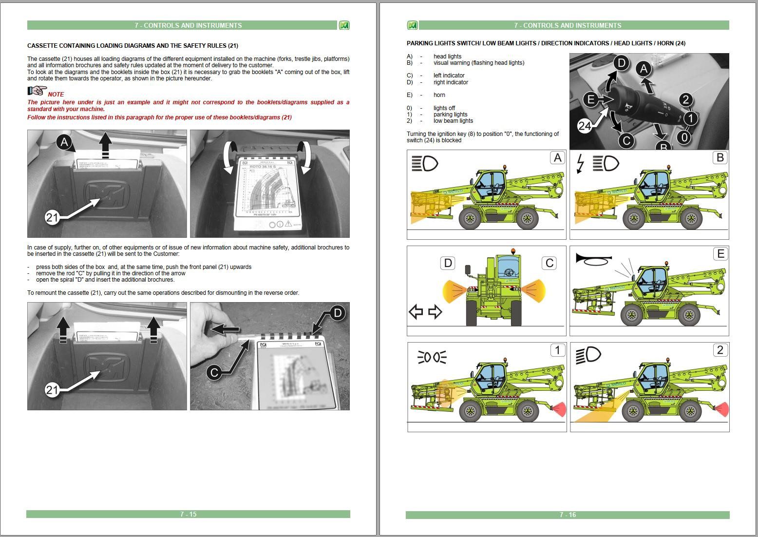 Merlo Telescopic Handler MPR20 Service Manuals EN DE