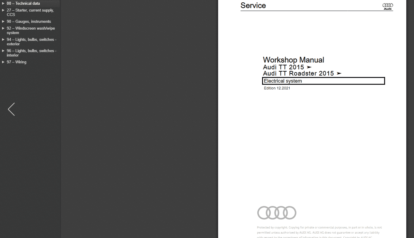 Audi 2023 Workshop Service Schematic Diagram Manual PDF How To Install ...