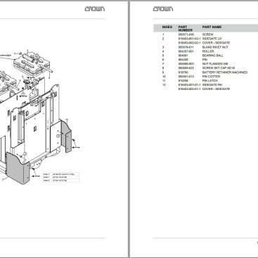 Crown Pallet MPC 3000 Parts Catalog, Service Manual