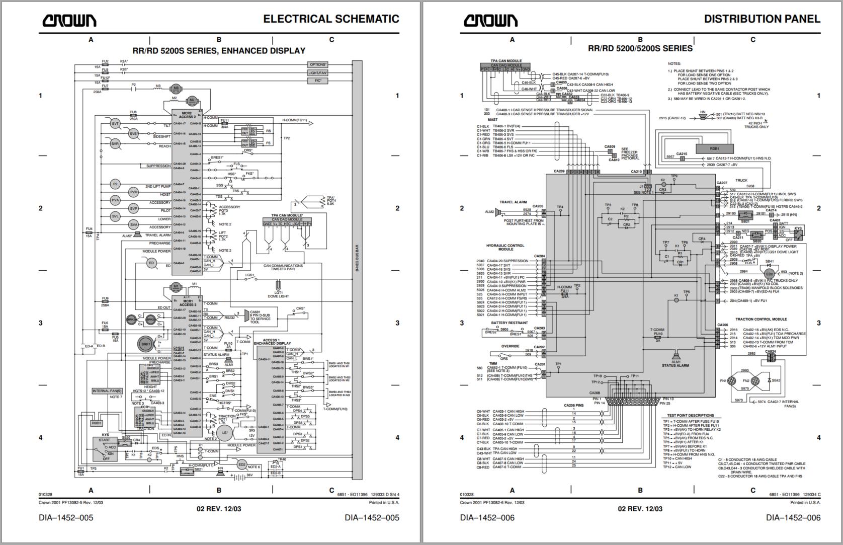Crown Reach RR RD 5200S Parts Catalog, Service Manual