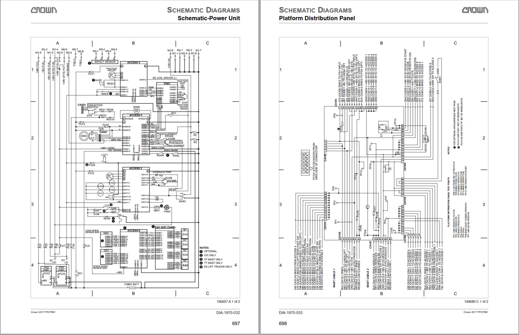 Crown Turret TSP 7000 Parts Catalog, Service Manual