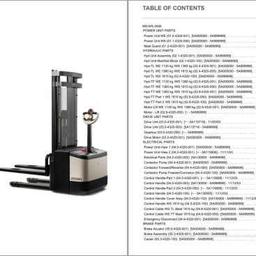 Crown Walkie Stacker WB Parts Catalog, Service Manual