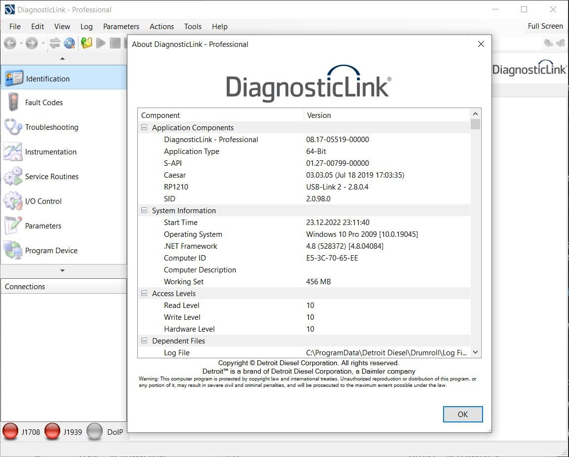 Detroit Diagnostic Tool Diagnostic Link DDDL 8.17 Pro 10 10 10 2022 ...