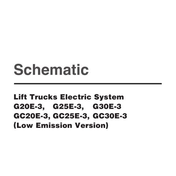Daewoo Forklift G20E-3 to GC32P-3 Electric Schematic SB4158E01