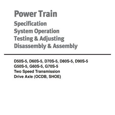 Daewoo Power Train D50S-5 to G70S-5 Service Manuals SB4274E00