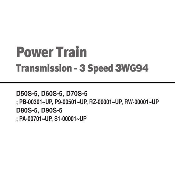 Daewoo Power Train Trans. 3 Speed 3WG94 Disassembly Assembly SB4342E00