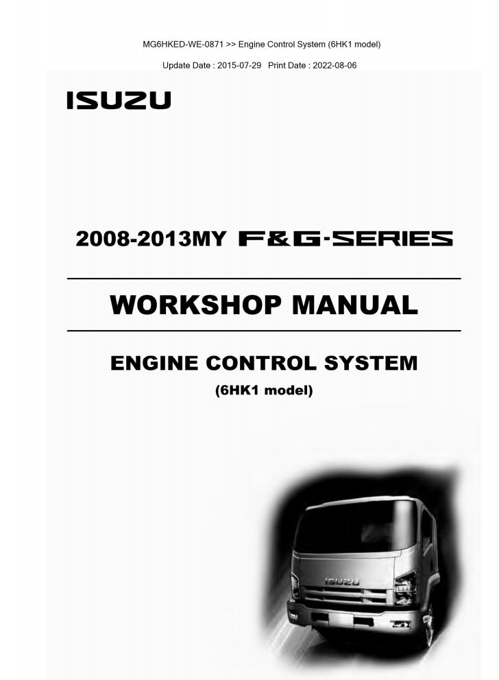 Isuzu Truck FG08-E Workshop Manual