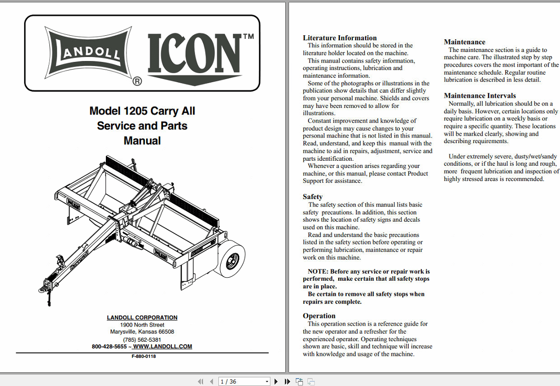 Landoll Service Information ICON Industries Construction Equipment How ...