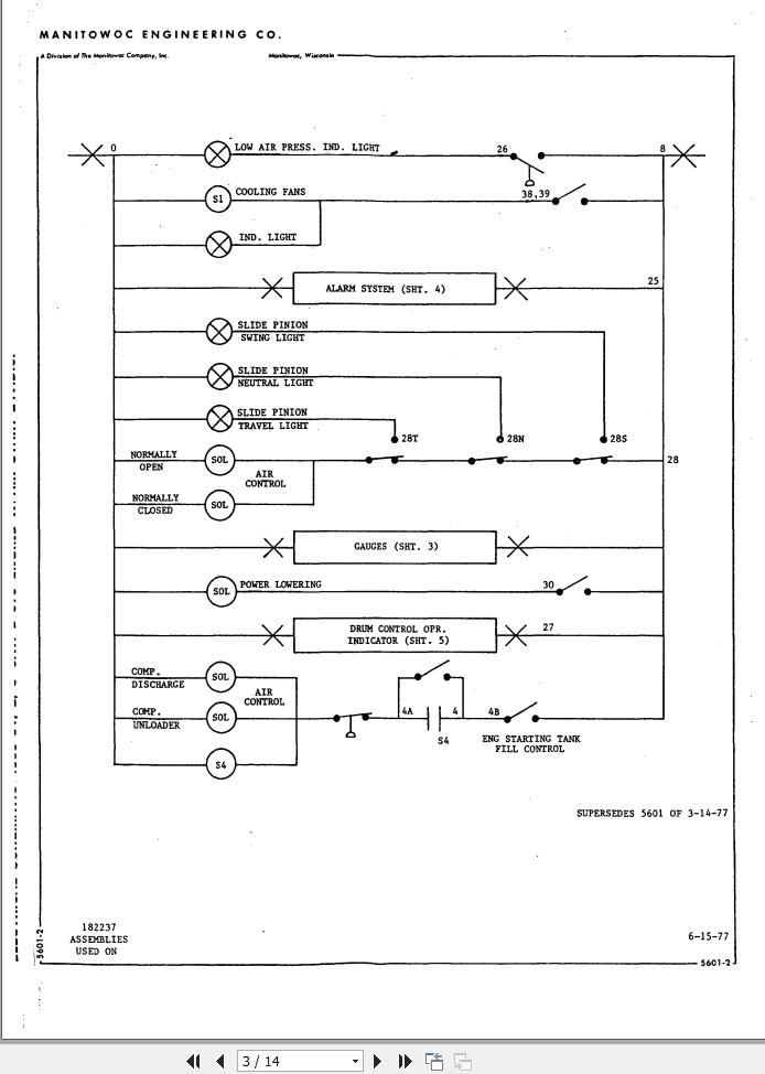 Manitowoc Crane 4600 Electrical Schematic