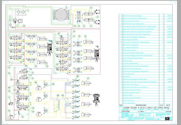 Merlo ROTO EVS R40.18 Hydraulic, Electrical Diagram (SAV 714561 -) DE