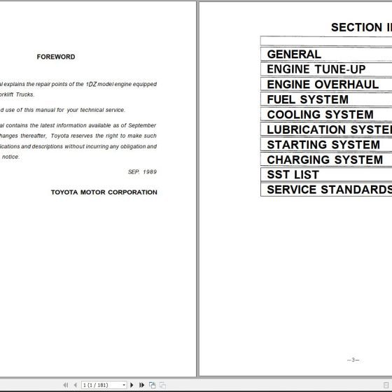 Toyota Engine 1DZ-II Repair Manual