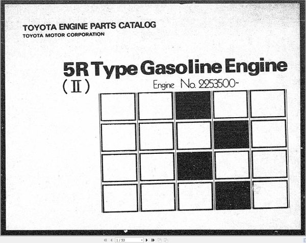 Toyota Engine 5R Parts Catalog