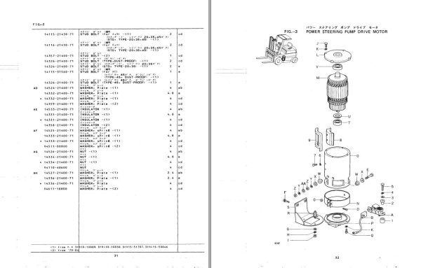 Toyota Forklift 3FB10 to 3FB25, FB30 Main Parts Catalog EN JP
