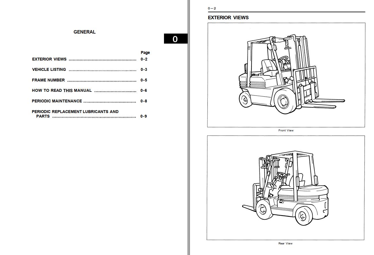 Toyota Forklift 5FD10 to 5FD30, 5FG10 to 5FG30 Repair Manual