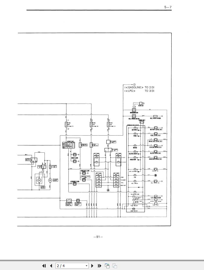 Toyota Forklift 5FG10 to 5FG30, 5FD10 to 5FD30 Wiring Diagram