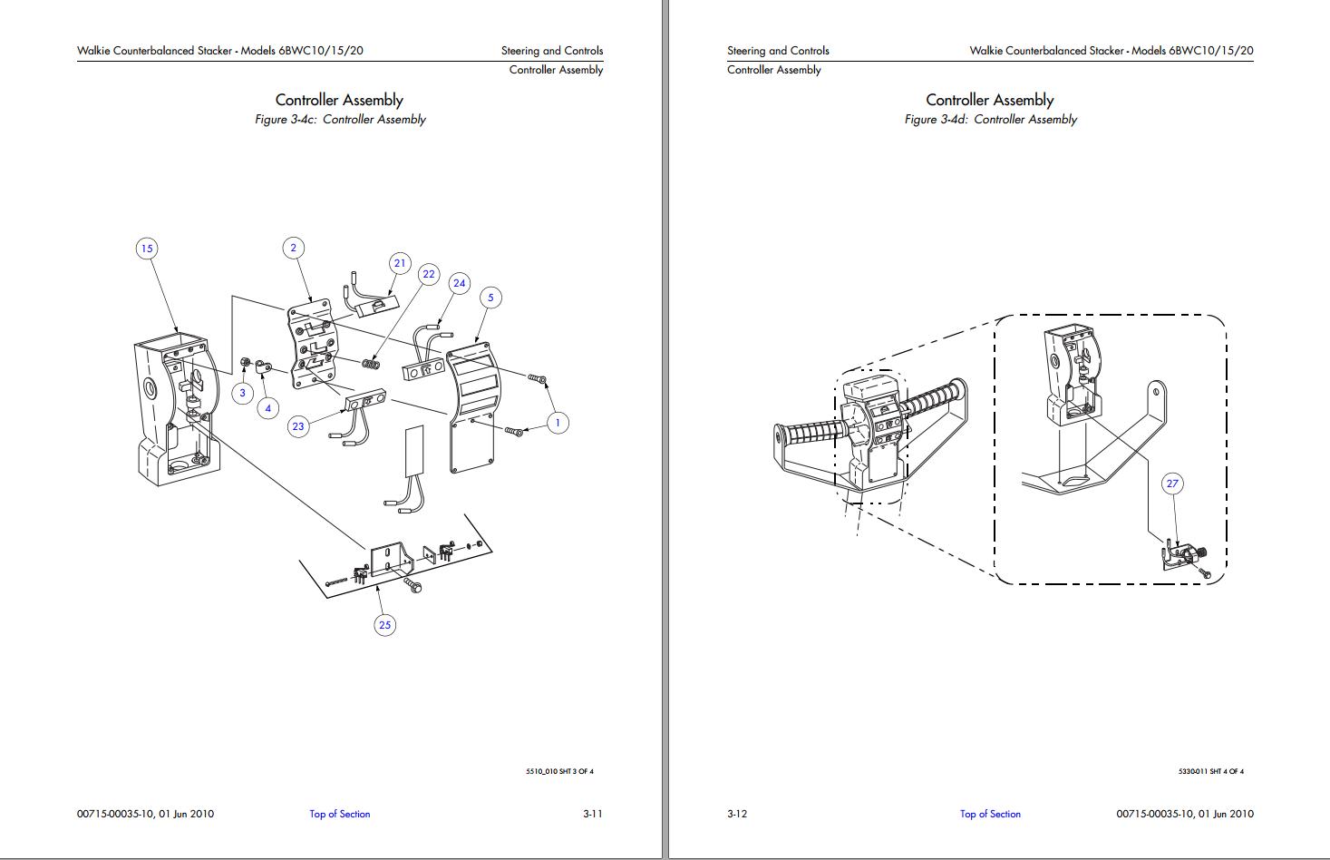 Toyota Forklift 6BWC10 6BWC15 6BWC20 Parts Catalog