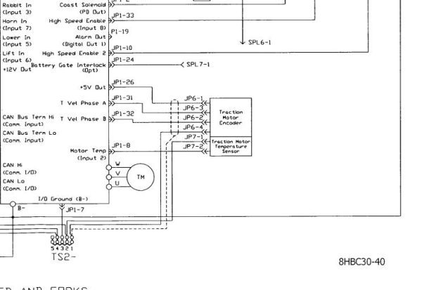 Toyota Forklift 8HBC30 to 8HBC40 Electrical Schematic