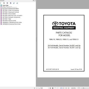 Toyota Forklift 30-7FBCU15 30-7FBCU18 7FBCU15 7FBCU18 Parts Catalog EN ...