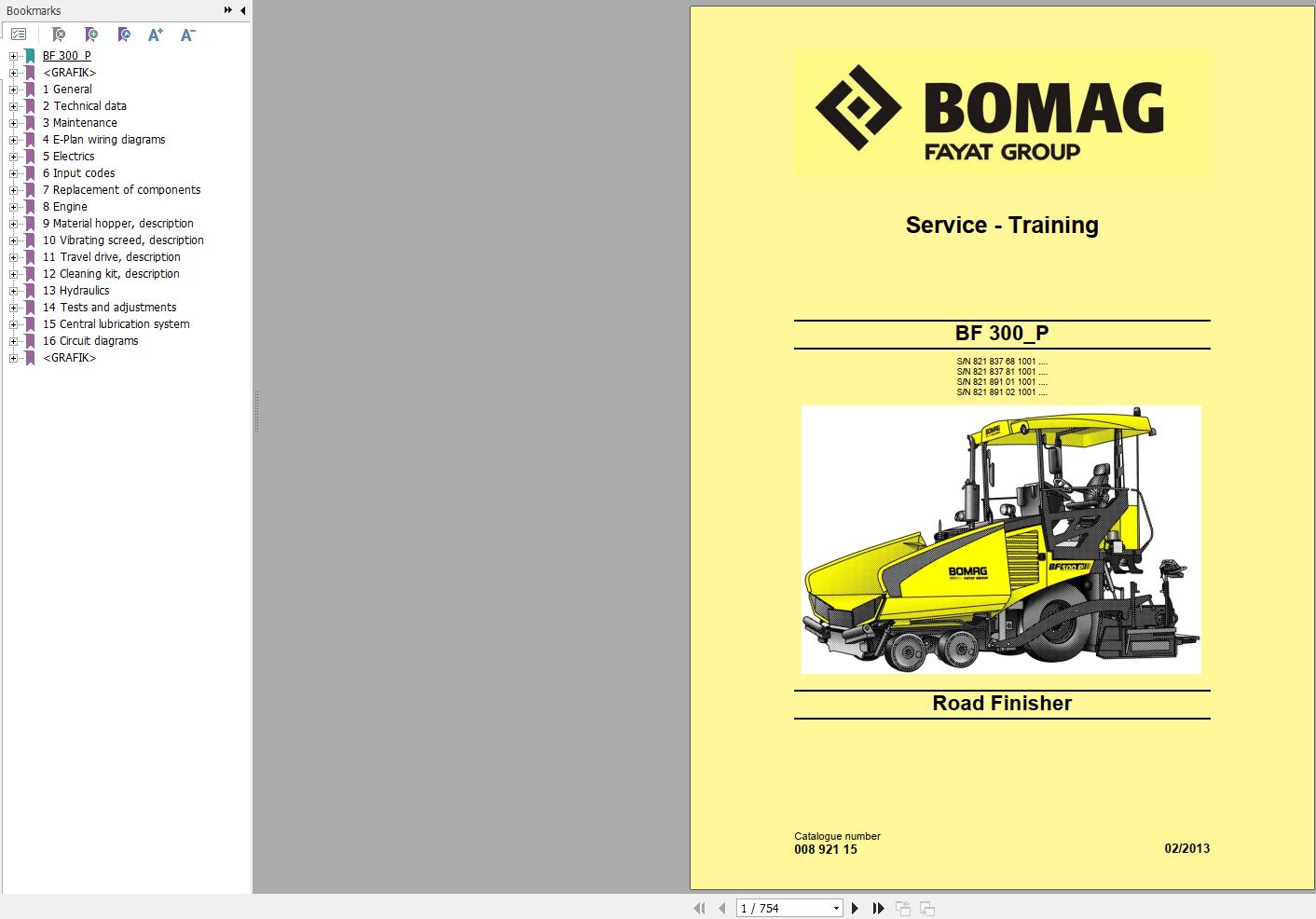 Bomag Machinery BF300-P Service Training