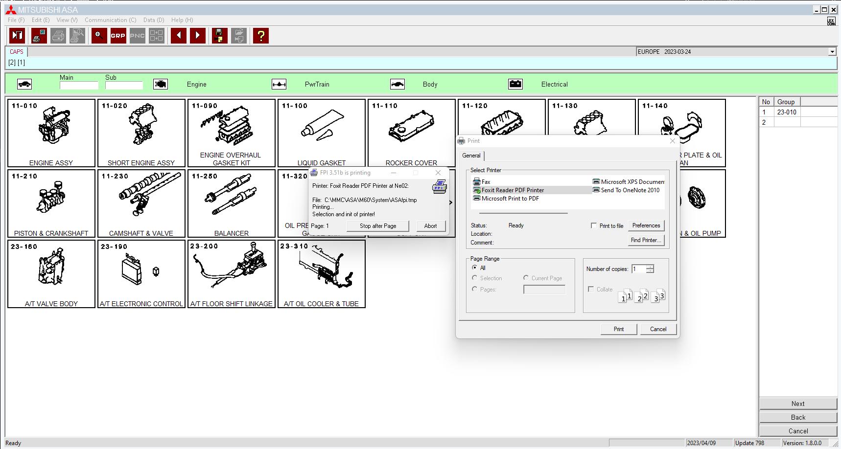 Mitsubishi Spare Parts List Program MMC ASA 04.2023 General Export Europe USA Japan How To ...