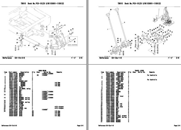 Takeuchi Excavator TB015 Operators Parts Workshop Manual