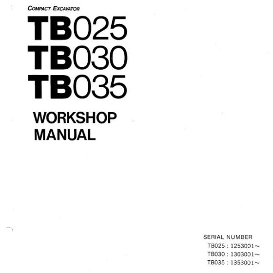 Takeuchi Excavator TB045 Parts Workshop Operators Manual DE EN