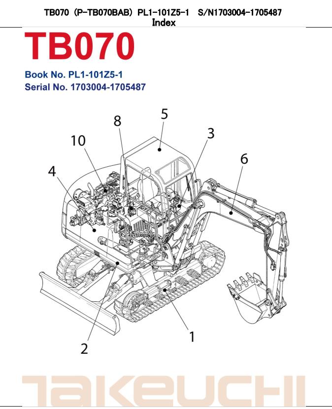 Takeuchi Excavator TB070 Workshop Parts Operators Manual IT EN