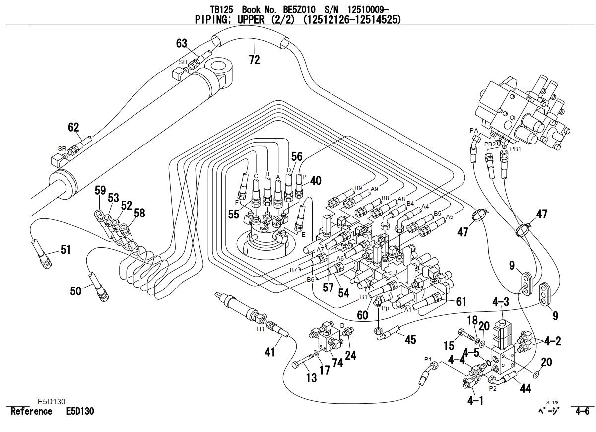 Takeuchi Excavator TB125 TB135 TB145 Operators Parts Workshop Manual EN ES