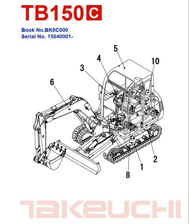Takeuchi Excavator TB150C Parts Manual