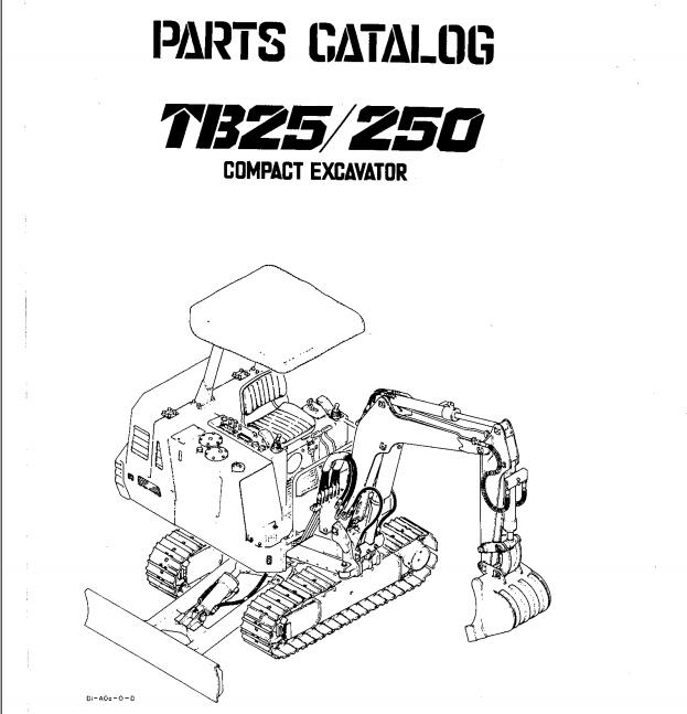 Takeuchi Excavator TB25 Parts Workshop Operators Manual FR EN
