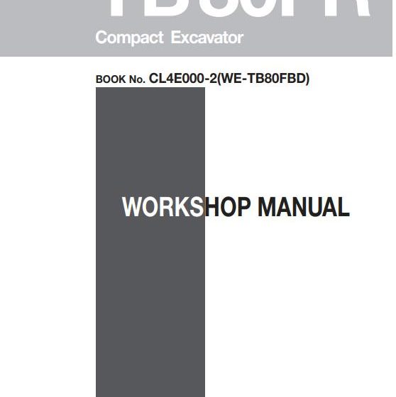 Takeuchi Excavator TB800 Parts Manual