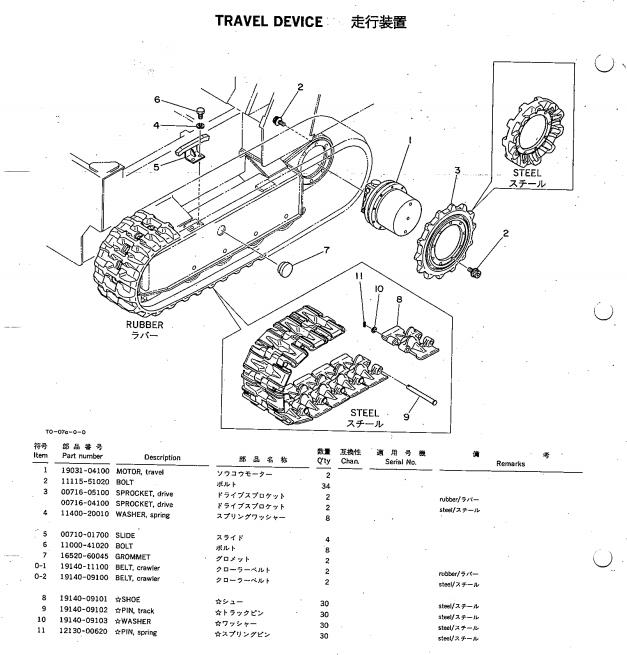 Takeuchi Loader TL10 Operators Parts Manual