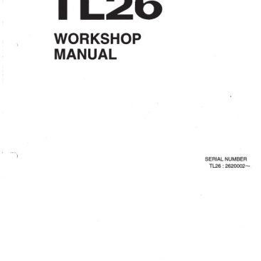 Takeuchi Loader TL26 Parts Workshop Operators Manual