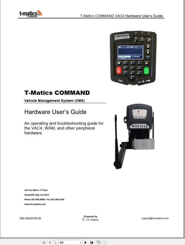 Toyota T-Matics COMMAND VAC4 Hardware User’s Guide
