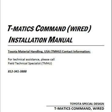 Toyota T-Matics Command (CAN) Installation Manual