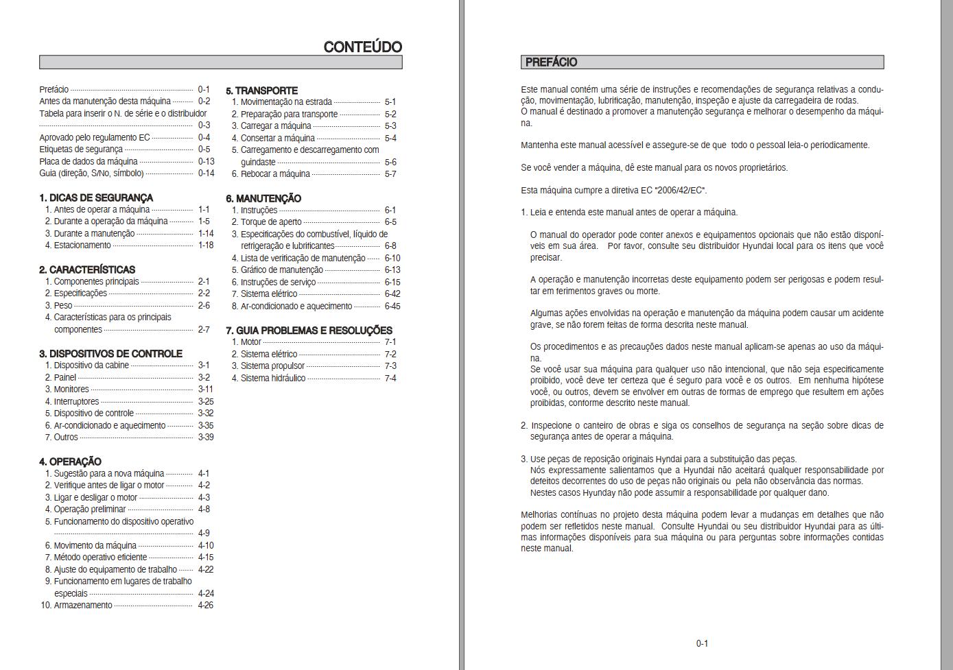 Hyundai Excavator HL730-9S Operator Manual PT