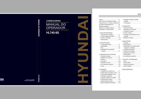 Hyundai Excavator HL740-9S Operator Manual PT